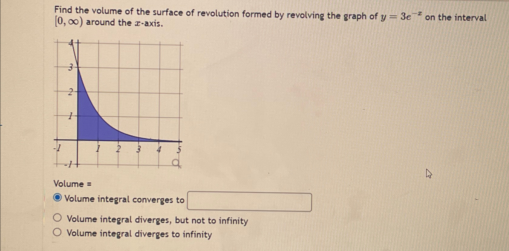 Solved Find the volume of the surface of revolution formed | Chegg.com