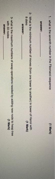 Solved 1. what is the seventh number in the Fibonacci | Chegg.com