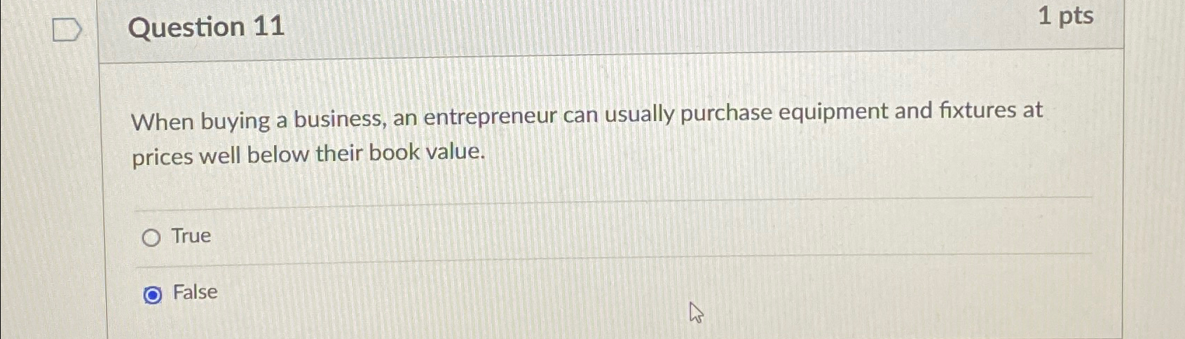 Solved Question 111 ﻿ptsWhen buying a business, an | Chegg.com