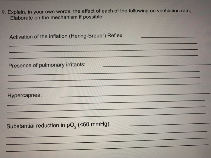 Solved 9. Explain, in your own words, the effect of each of | Chegg.com
