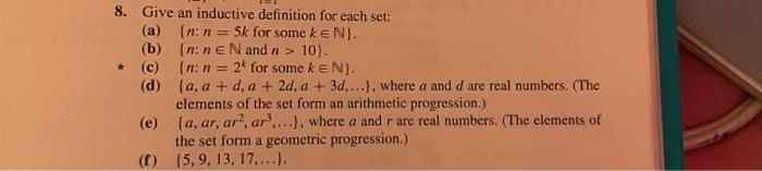 Solved 8. Give an inductive definition for each set: (a) | Chegg.com