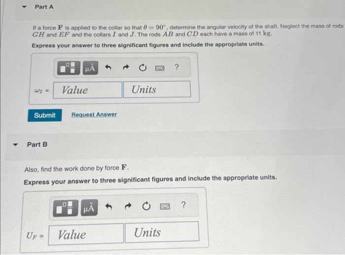 Solved The vertical shaft is rotating with an angular | Chegg.com