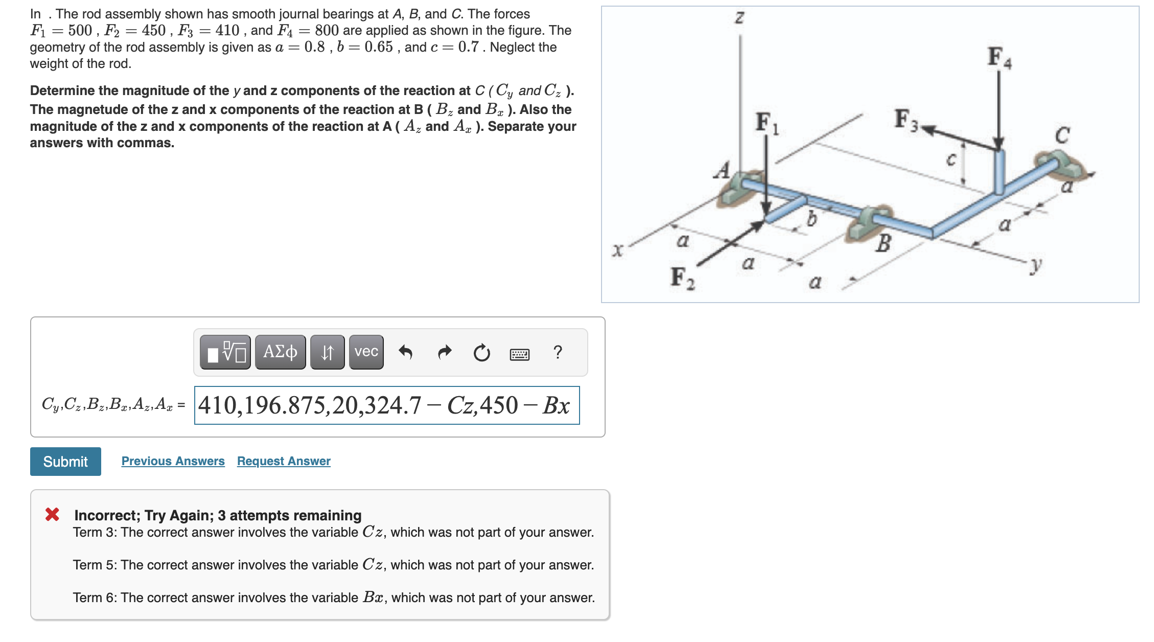 Solved In . ﻿The rod assembly shown has smooth journal | Chegg.com