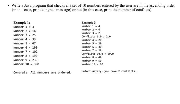 Solved - Write a Java program that checks if a set of 10 | Chegg.com