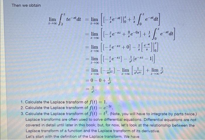 Solved Laplace Transforms In the last few chapters, we have | Chegg.com