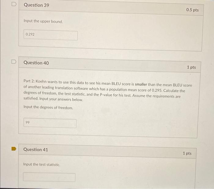 Solved Question 38 0.5 pts Use the following information to | Chegg.com