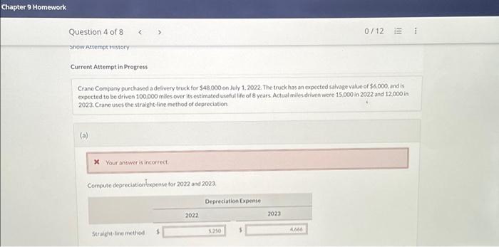 Solved Chapter 9 Homework Question 4 of 8 Show Attempt | Chegg.com