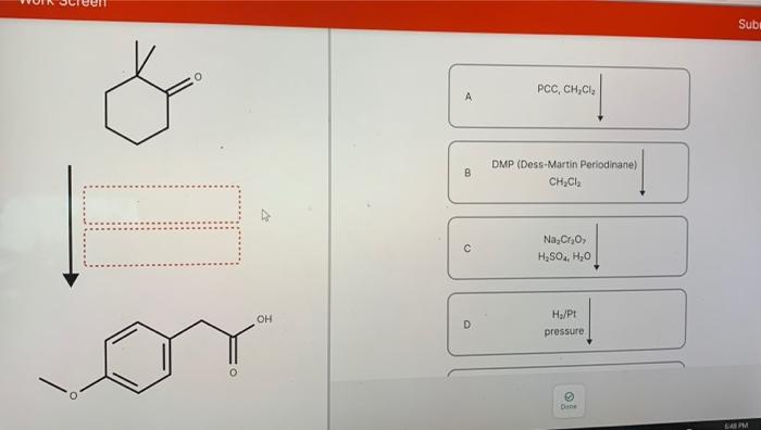 Solved Subi o PCC, CH.CH A B DMP (Dess.Martin Periodinane) | Chegg.com