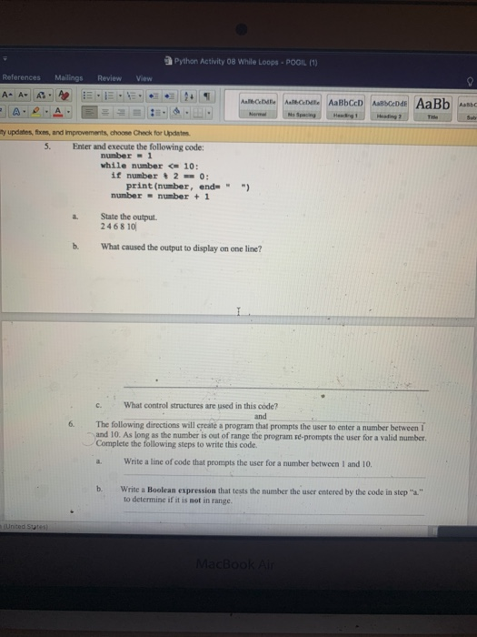 Solved Python Activity 08 While Loops • POGIL (1) References | Chegg.com