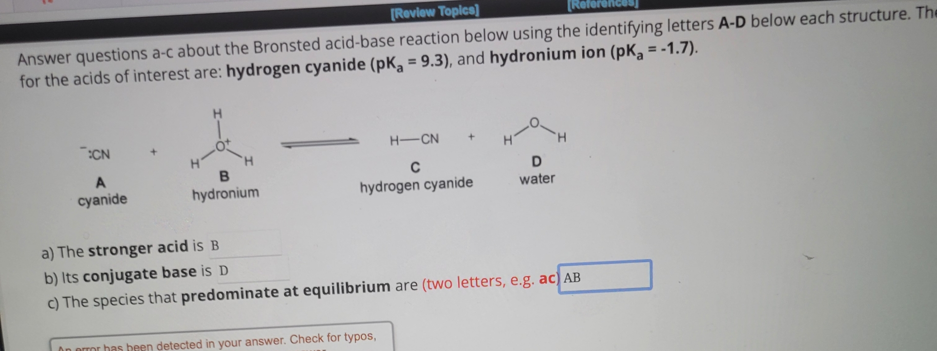 Solved Answer questions a-c about the Bronsted acid-base | Chegg.com