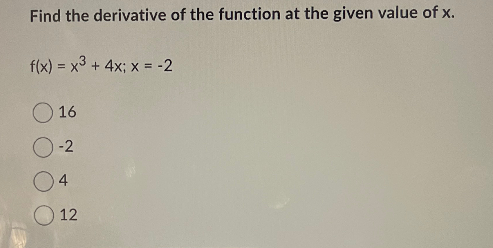 Solved Find the derivative of the function at the given | Chegg.com