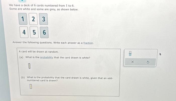 Solved We have a deck of 6 cards numbered from 1 to 6 . Some | Chegg.com