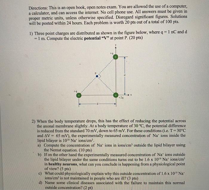 Directions: This is an open book, open notes exam. | Chegg.com