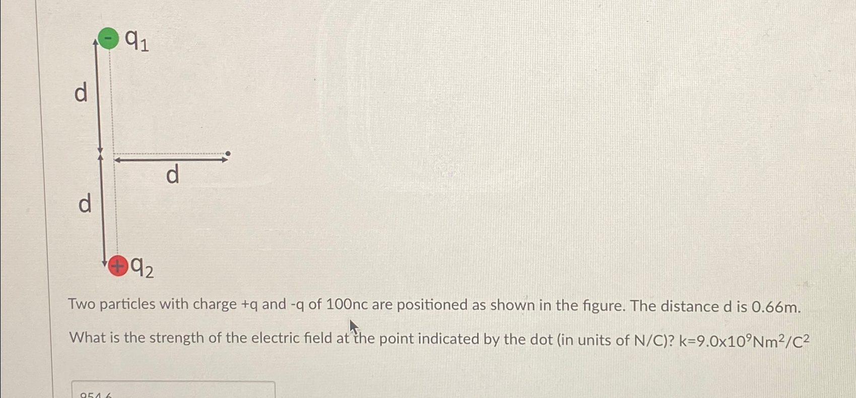 Solved Two particles with charge +q and -q of 100 nc are | Chegg.com