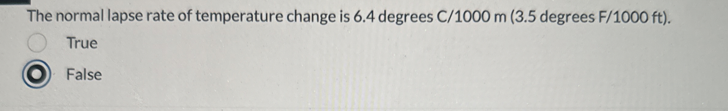Solved The normal lapse rate of temperature change is 6.4 | Chegg.com