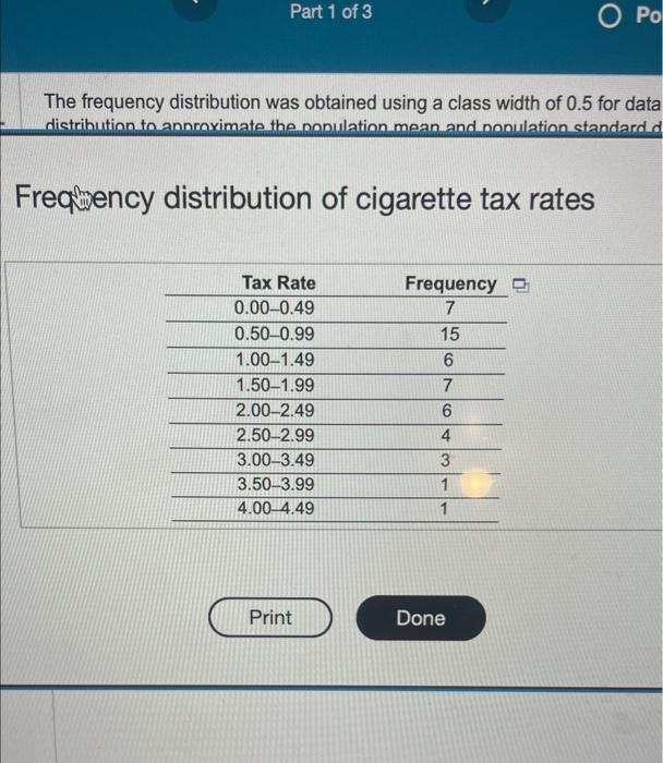 Solved The frequency distribution was obtained using a class | Chegg.com