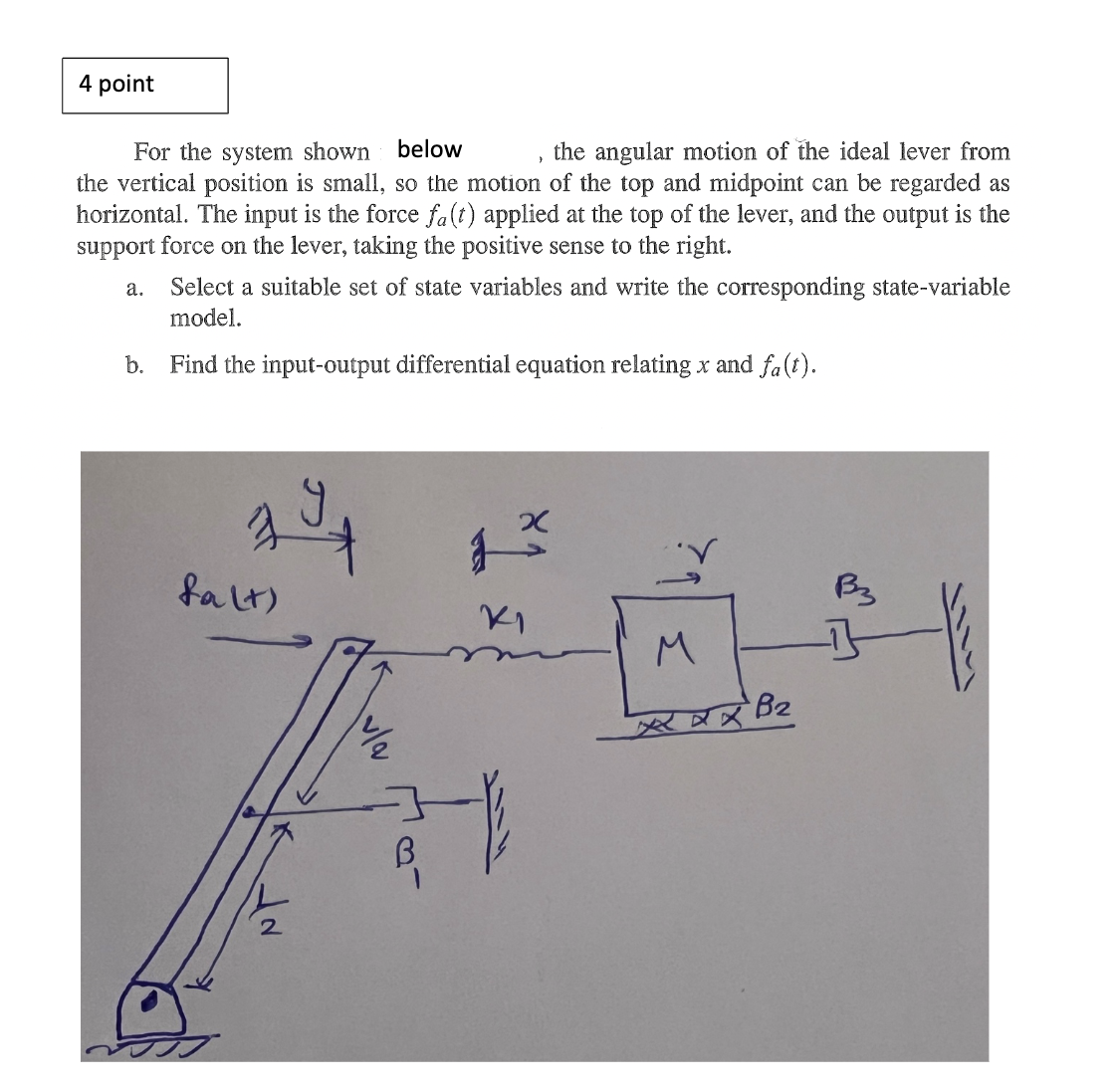 Solved For the system shown below, the angular motion of the | Chegg.com