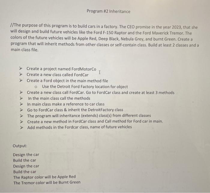 Solved //The purpose of this program is to build cars in a | Chegg.com