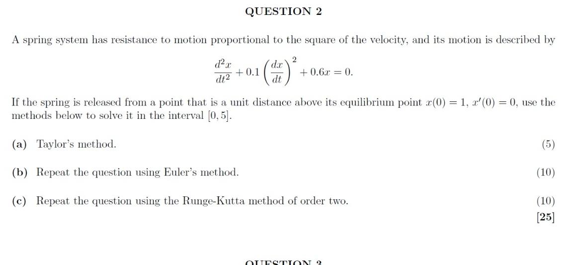 Solved QUESTION 2A spring system has resistance to motion | Chegg.com