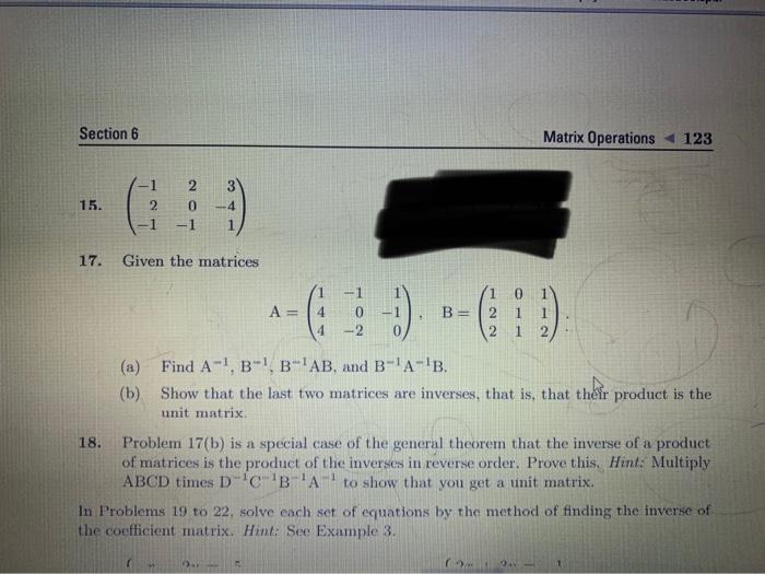 Solved For the matrices in Example 3, verify that MM−1 and | Chegg.com