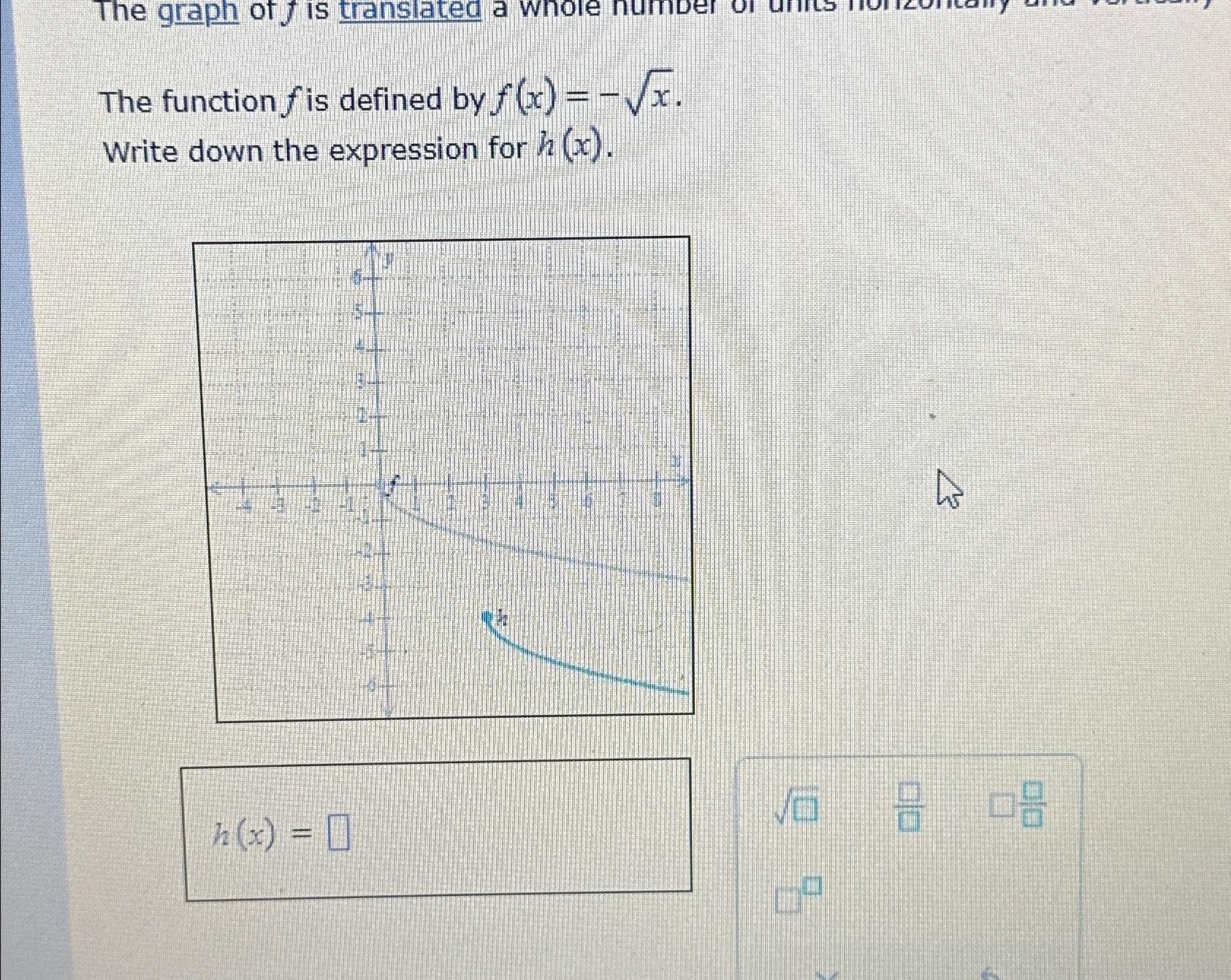 Solved The function f ﻿is defined by f(x)=-x2. ﻿Write down | Chegg.com