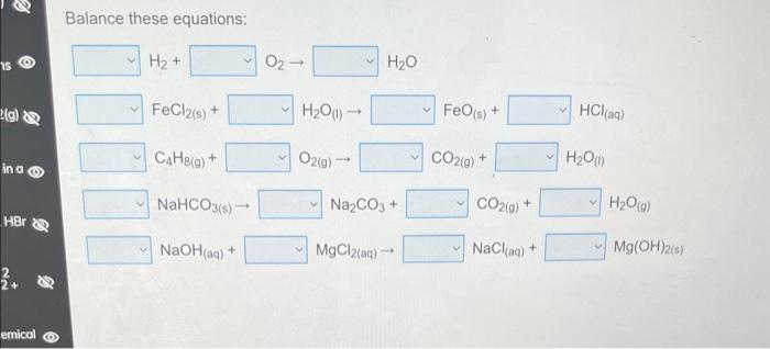 Solved Balance these equations: | Chegg.com