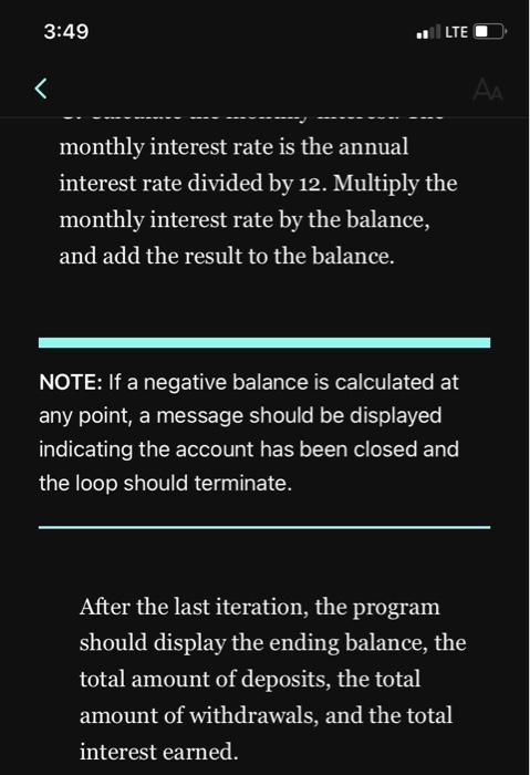 Solved Chapter 5 Programming Challenge #16 Savings Account | Chegg.com