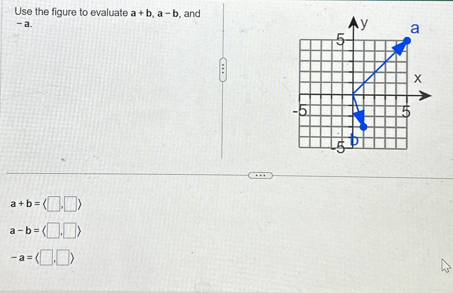 Solved Use the figure to evaluate a+b,a-b, ﻿and | Chegg.com