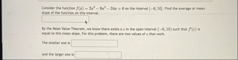 Solved |Consider the function f(x)=2x3-9x2-24x 6 ﻿on the | Chegg.com