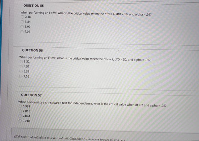 Solved QUESTION 55 When performing an Ftest, what is the | Chegg.com Solved QUESTION 55 When performing an Ftest, what is the | Chegg.com