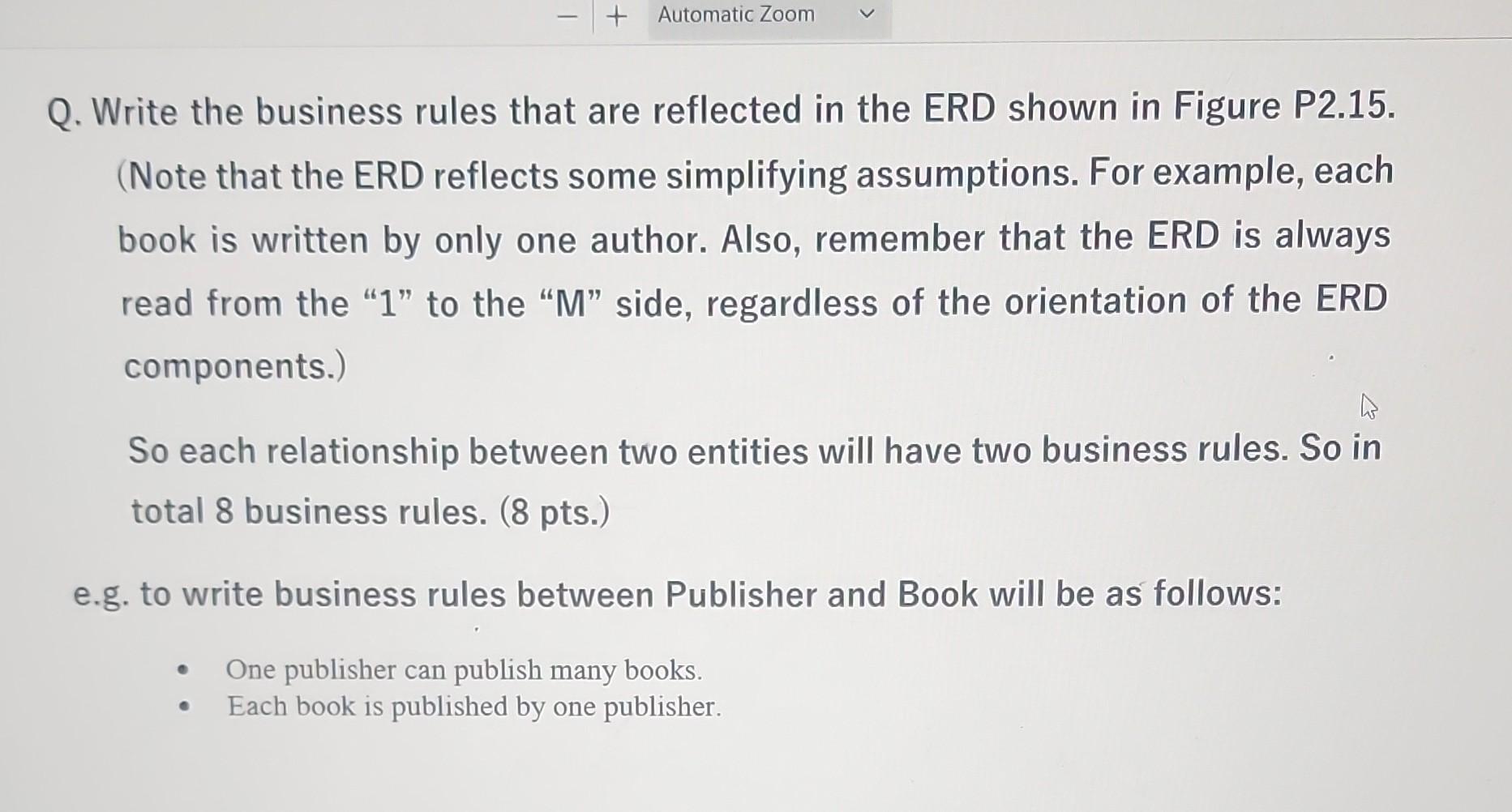 Solved FIGURE P2.15 The Crow's Foot ERD for Problem 15 | Chegg.com