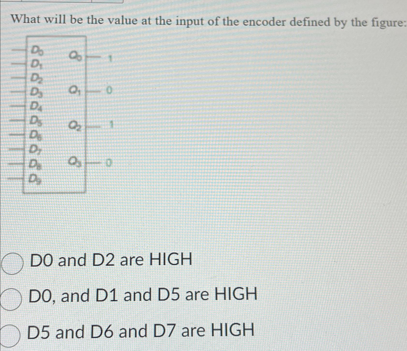 Solved What will be the value at the input of the encoder | Chegg.com