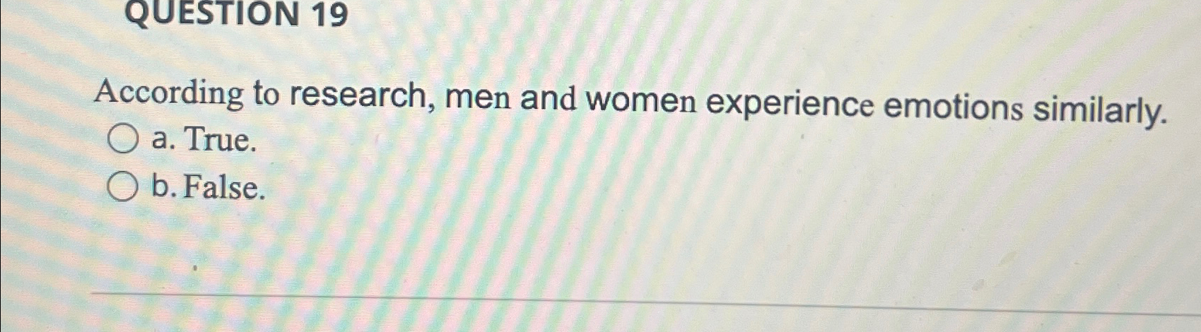 Solved According to research, men and women experience | Chegg.com