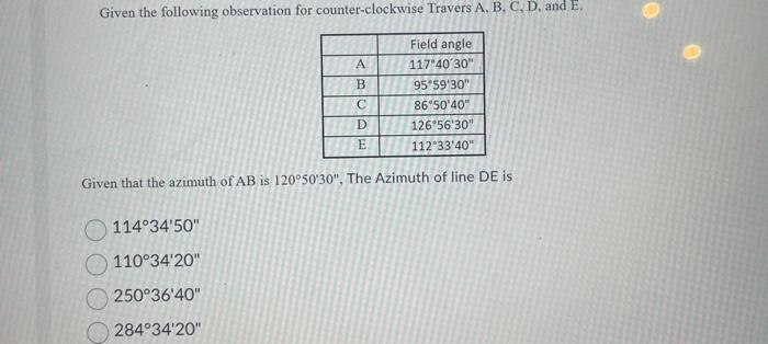 Solved Given the following observation for counter-clockwise | Chegg.com