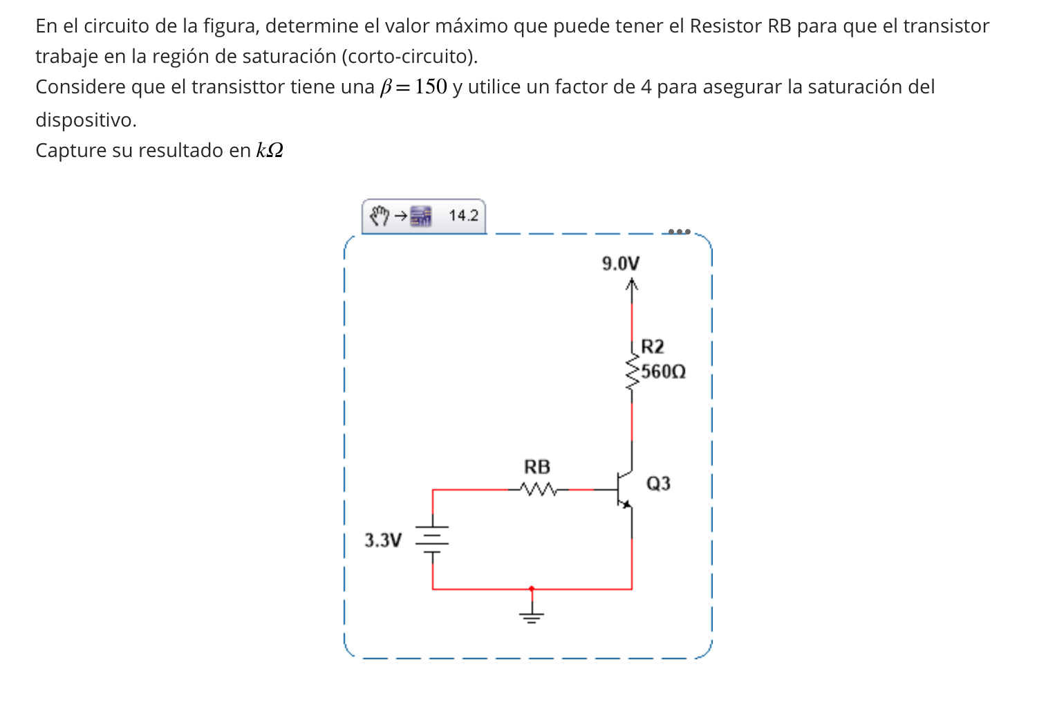 Solved En el circuito de la figura, determine el valor | Chegg.com