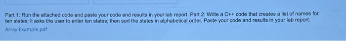 Solved Part 1: Run the attached code and paste your code and | Chegg.com