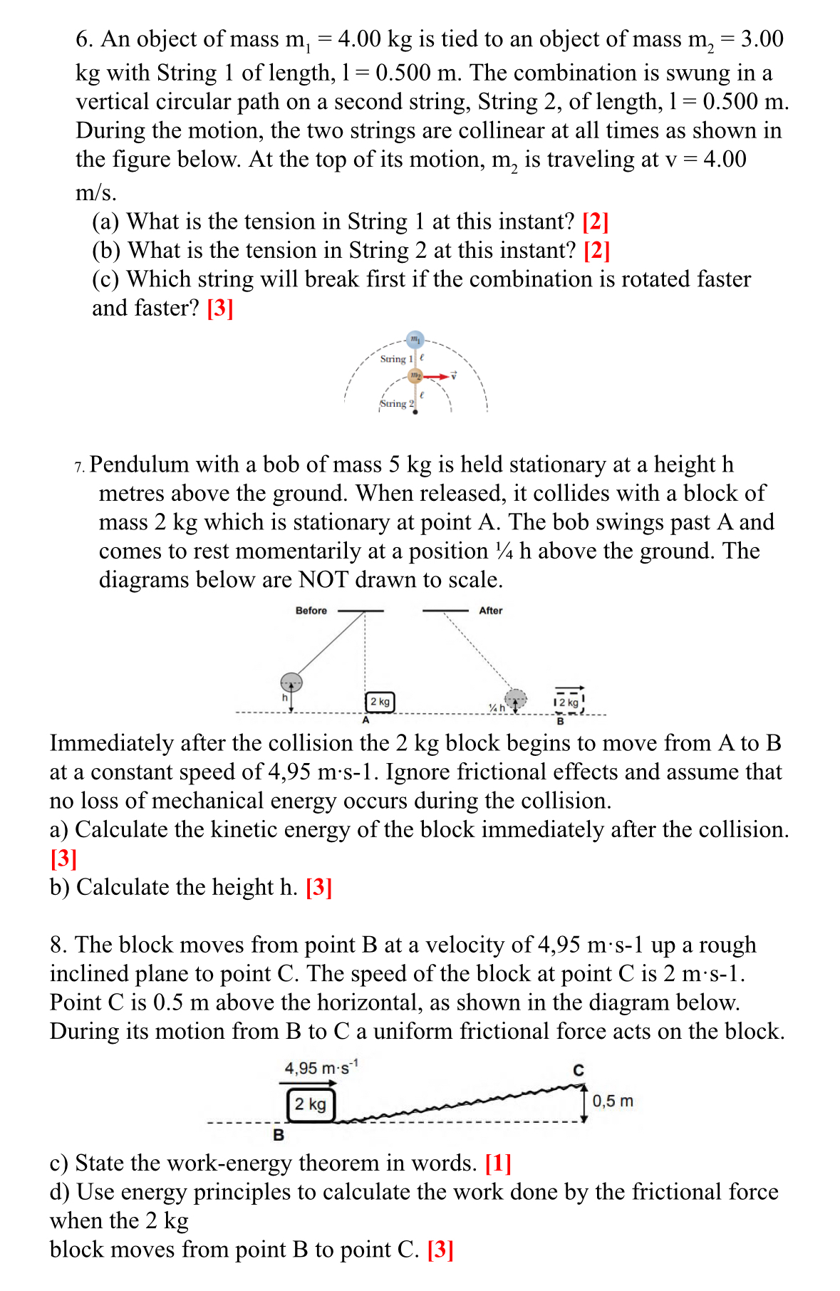 Solved An object of mass m1=4.00kg ﻿is tied to an object of | Chegg.com