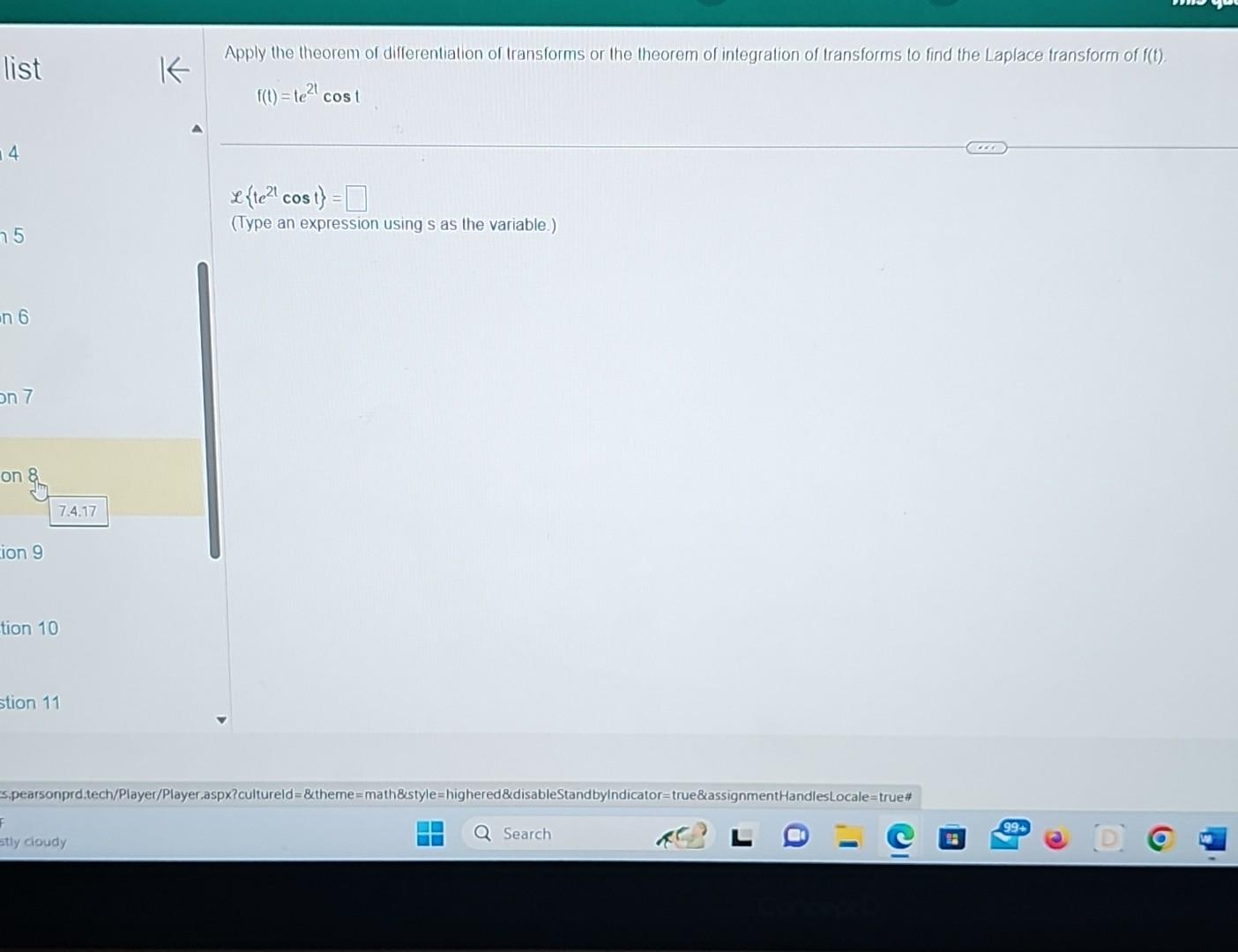 Solved Apply the theorem of differentiation of transforms or | Chegg.com Solved Apply the theorem of differentiation of transforms or | Chegg.com