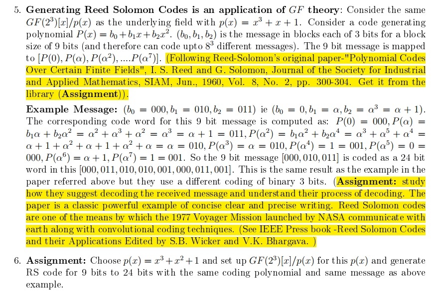 Solved Generating Reed Solomon Codes is an application of GF | Chegg.com