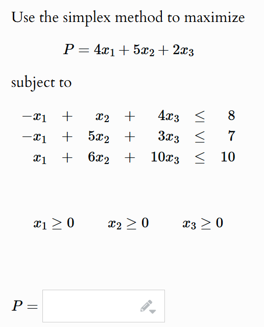 Use the simplex method to | Chegg.com