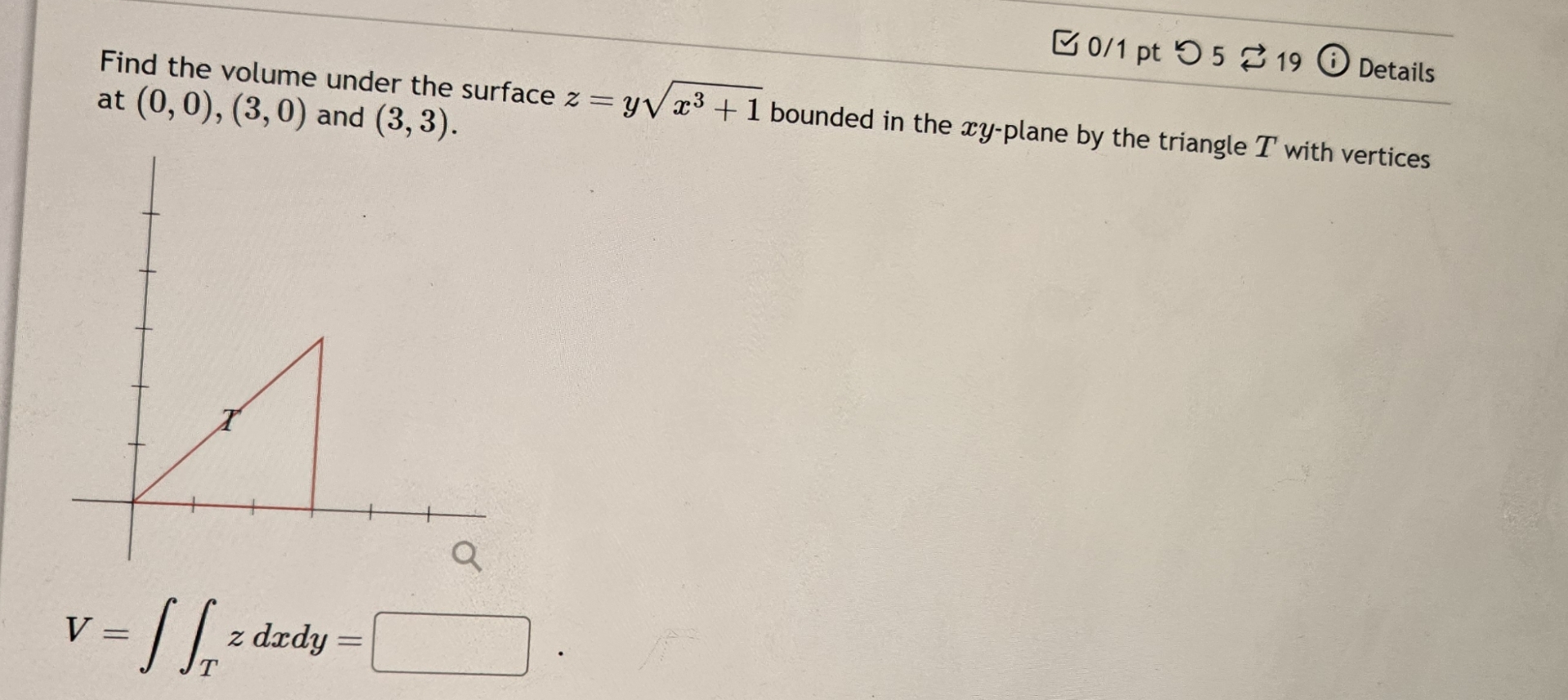 Solved Find the volume under the surface z=yx3+12 ﻿bounded | Chegg.com