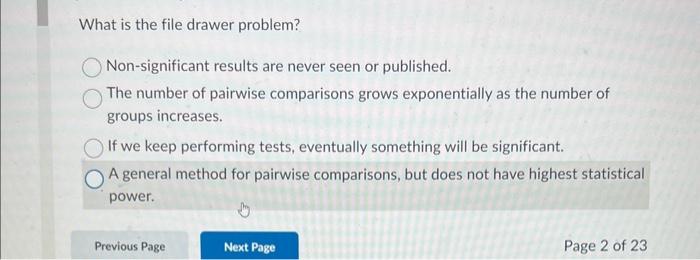 Solved What is the file drawer problem? Non-significant | Chegg.com