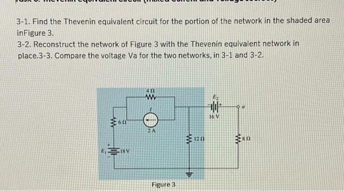 Solved 3-1. Find the Thevenin equivalent circuit for the | Chegg.com