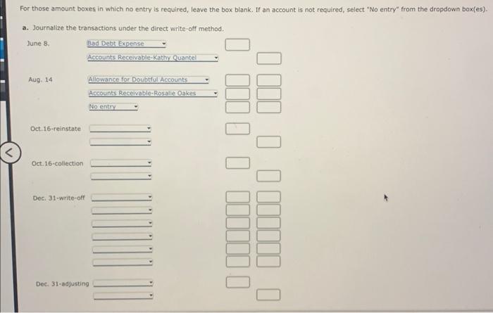 Solved For those amount boxes in which no entry is required, | Chegg.com