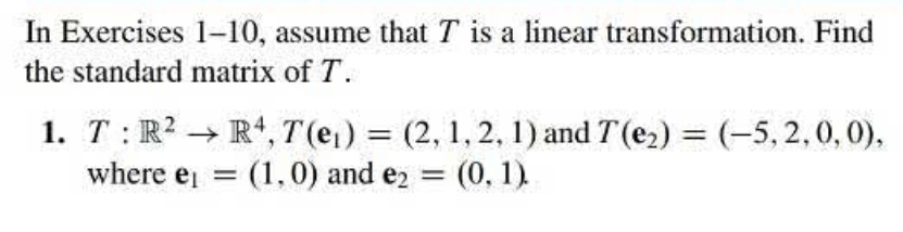 Solved In Exercises 1-10, ﻿assume that T ﻿is a linear | Chegg.com