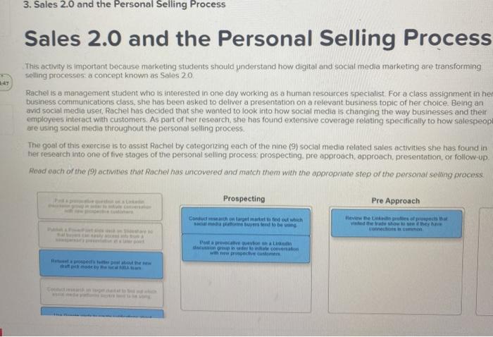 3. Sales 2.0 and the Personal Selling Process Sales | Chegg.com
