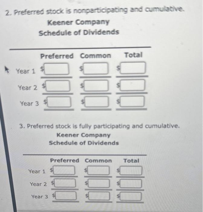 Solved Devilente Grrpie me a 1. Preferred stock is | Chegg.com