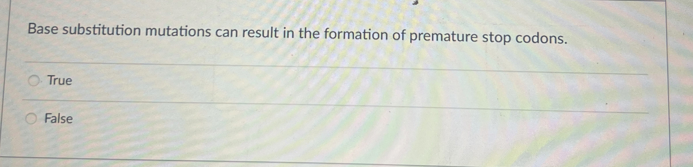 Solved Base substitution mutations can result in the | Chegg.com