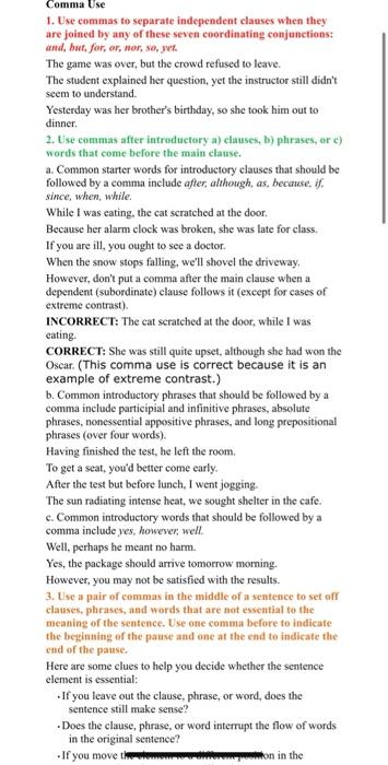 Add commas in bold green font as needed in the | Chegg.com