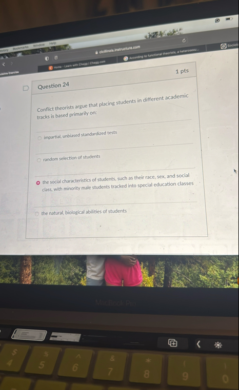 Solved 1 ﻿ptsQuestion 24Conflict theorists argue that | Chegg.com